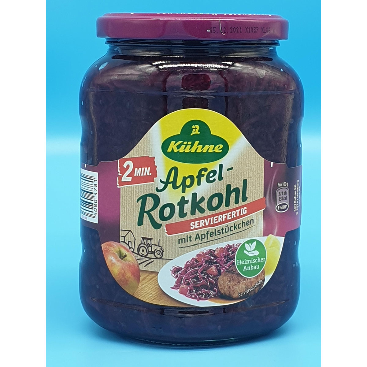 Kuhne Apfel - Rotkohl Red Cabbage with Apple 700g - European Grocery Store
