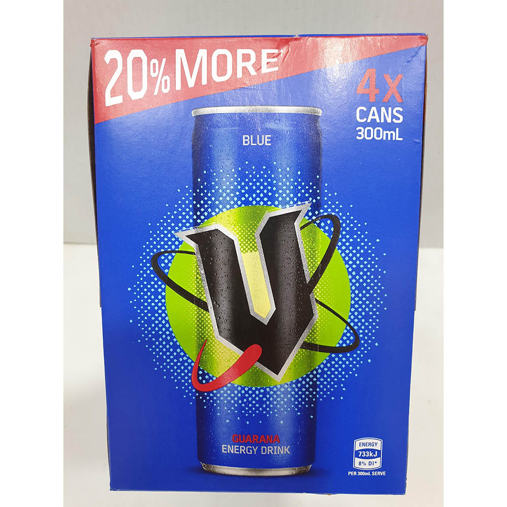 V Energy Blue 4 x 300ml ( Pick Up in Store Only ) - European Grocery Store