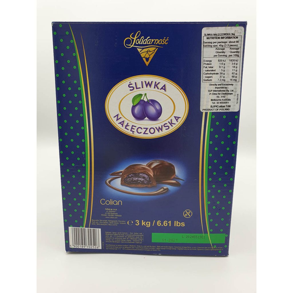 Sliwka Naleczowska Polish Chocolate Covered Plums 3kg - European ...