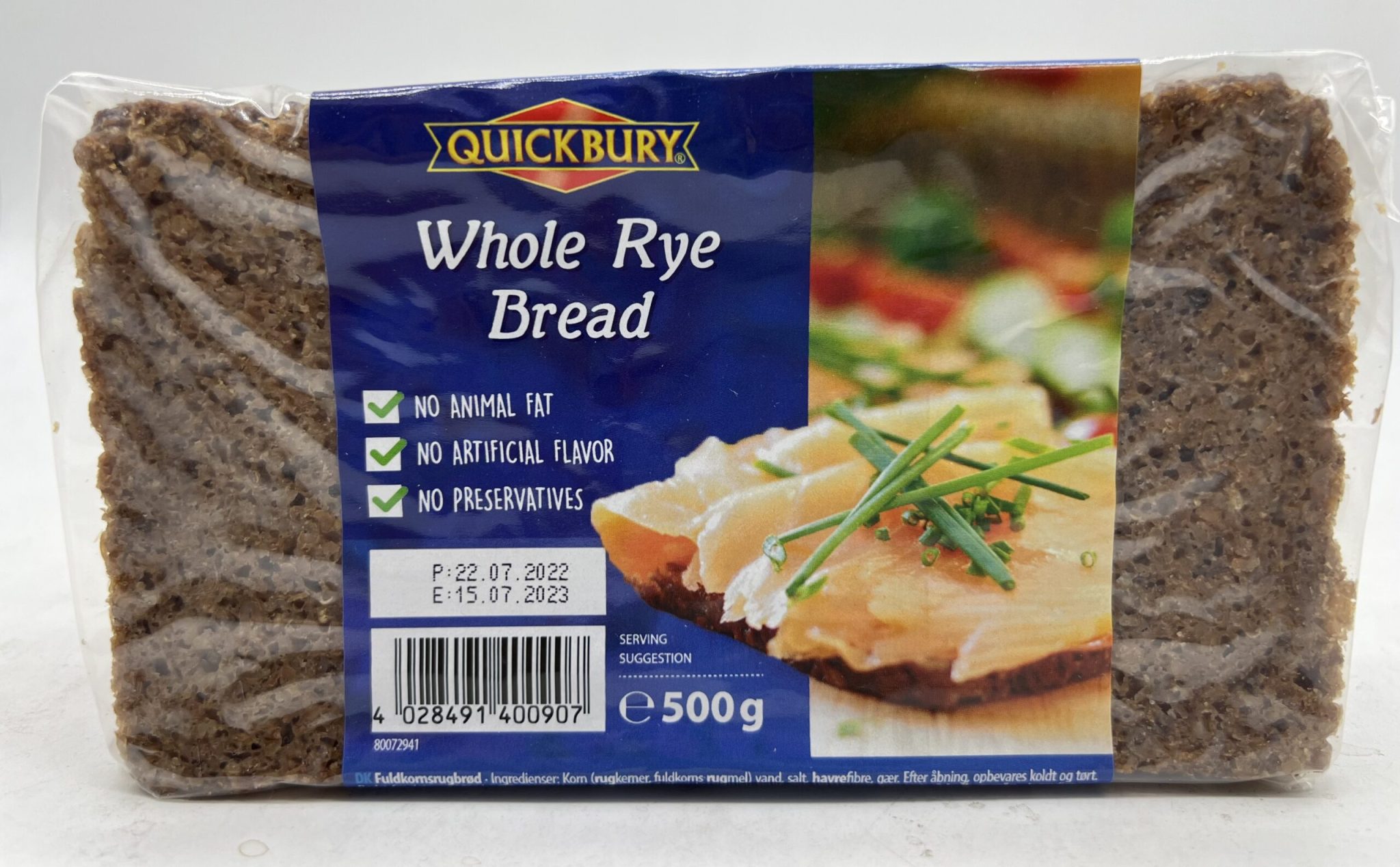 Quickbury whole Rye bread 500g - European Grocery Store