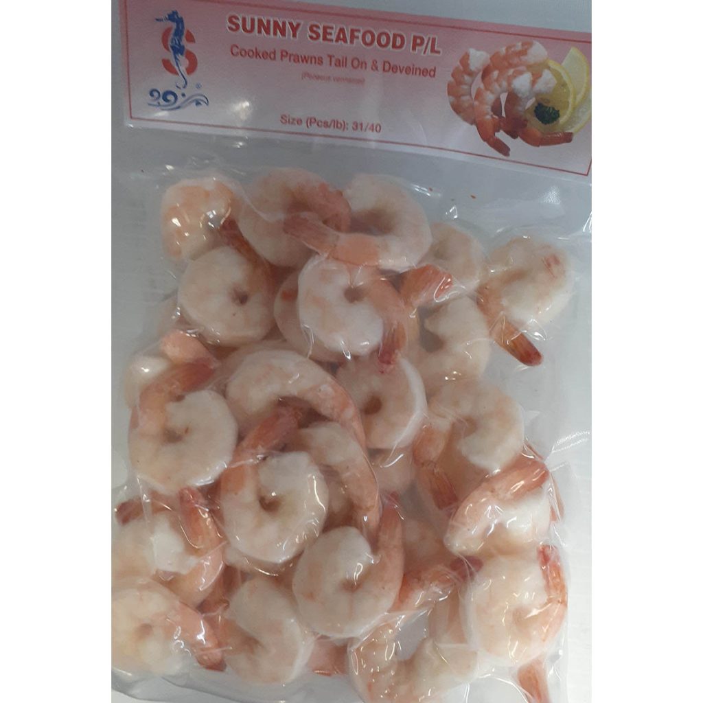 Sunny Seafood Cooked Prawns Tail On & Deveined 380g - European Grocery ...